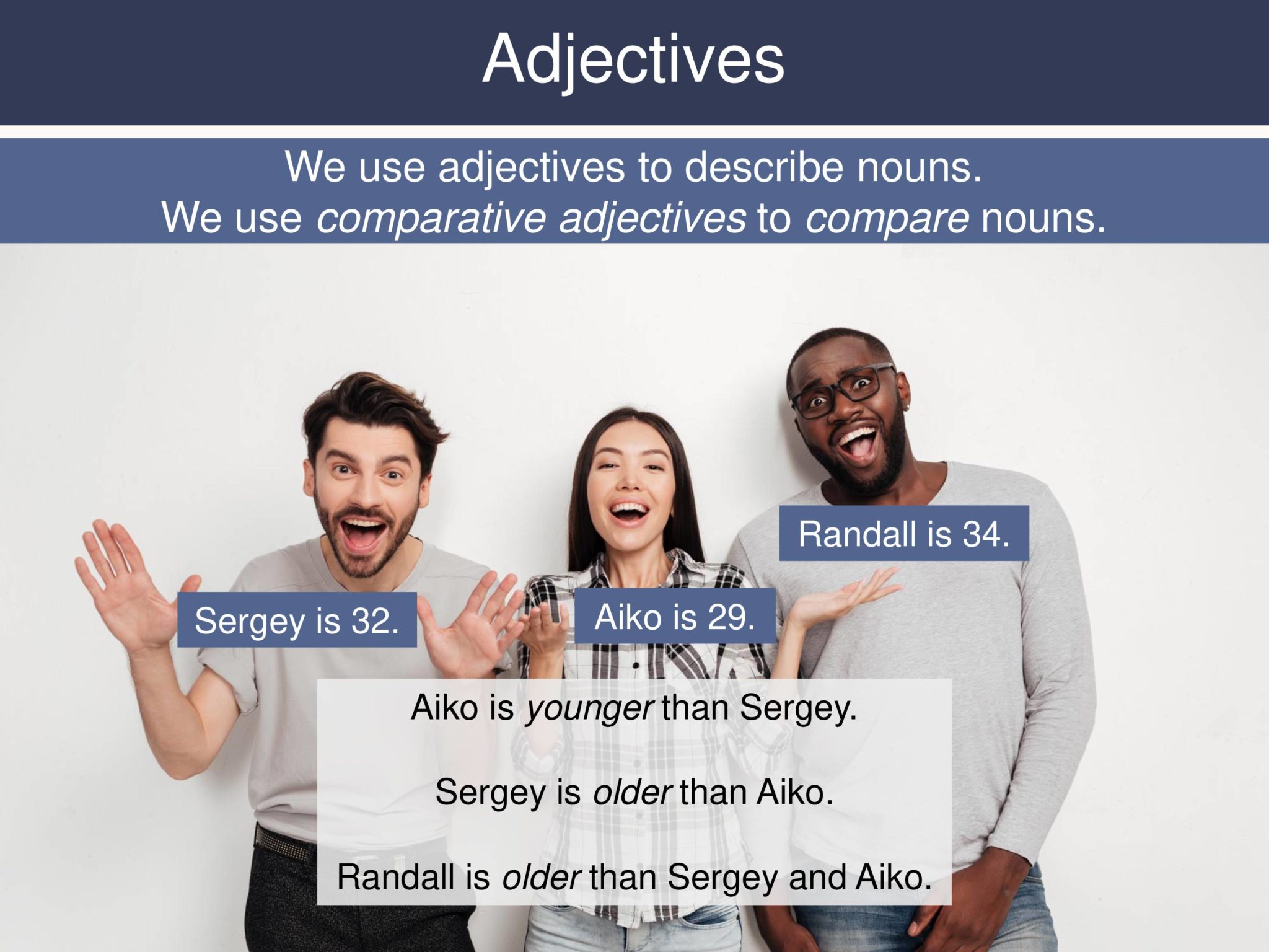 How to Teach ESL students to use comparative adjectives