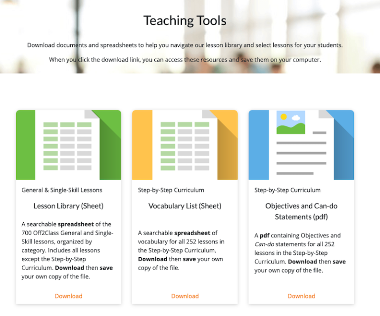Introducing the Off2Class Teaching Tools - Off2Class
