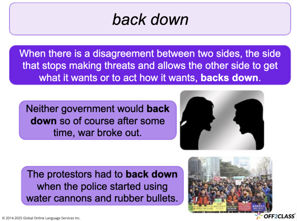 Phrasal Verbs Lesson Plan - Multiword Verbs with back - Off2Class